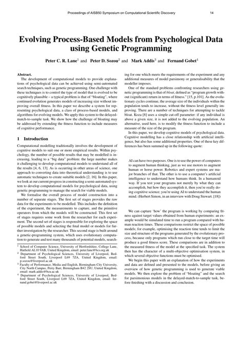 pdf evolving process based models from psychological data using