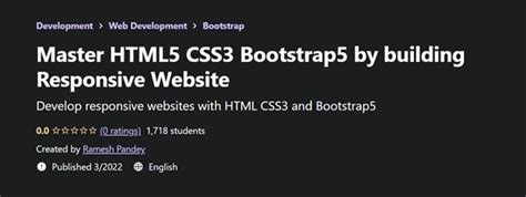 Master Html5 Css3 Bootstrap5 By Building Responsive Website
