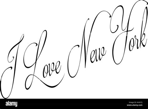 I Love New York Text Sign Isolated On White Background Stock Vector
