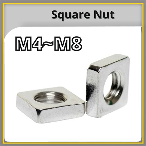 Square Thin Nut Din562 Zinc Plating M4 M5 M6 M8 Square Nut Din557 Shopee Malaysia