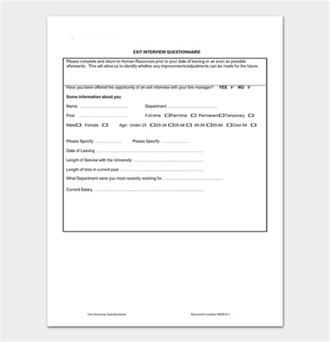 Best Exit Interview Templates And Forms DocFormats Com