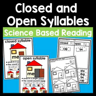 Closed Syllable And Open Syllable Practice Science Of Reading