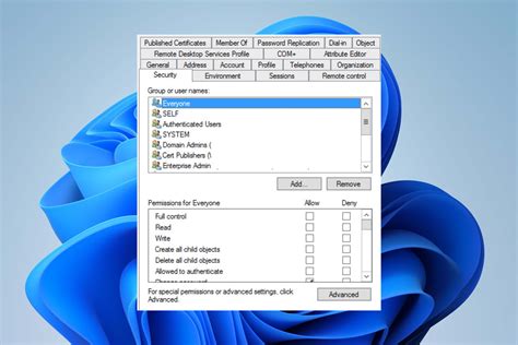 how to set permissions in active directory for users