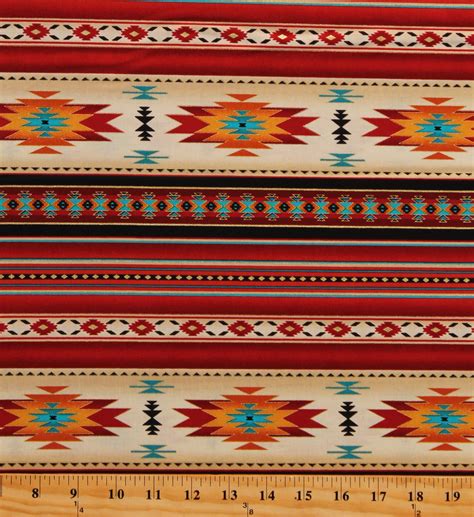 Cotton Southwestern Metallic Stripes Native American Southwe