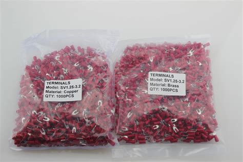 Sv125 32 Insulated Brass Or Copper Fork Terminal Y Terminal Red Crimp Terminal Cold Pressed Sv125 32 Insulated Brass Or Copper Fork Terminal Y Terminal Red Crimp Terminal Cold Pressed