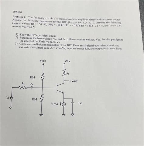 Solved 60pts Problem 2 The Following Circuit Is A
