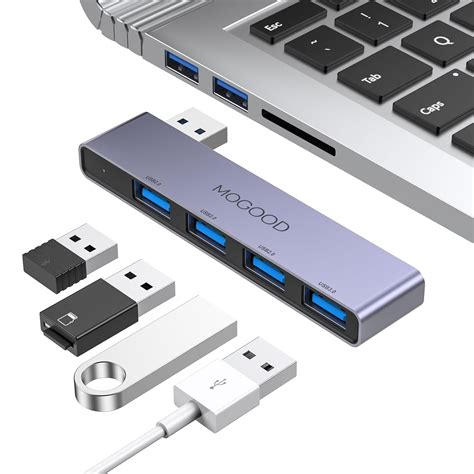 Mogood Hub Tipo A 4 In 1 Con 1 Porta Usb 3 0 3 Porte Usb 2 0 Porta In Alluminio Ultra Sottile