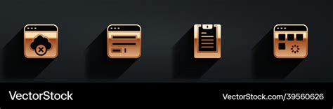 Set Failed Access Cloud Storage Browser Window Vector Image