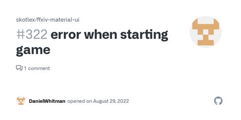Error When Starting Game Issue Skotlex Ffxiv Material Ui GitHub