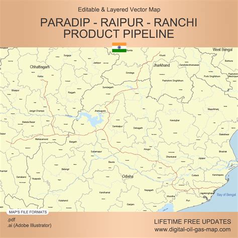 Paradip Raipur Ranchi Product Pipeline Map Pipeline Route Pump Stations Oil Terminals