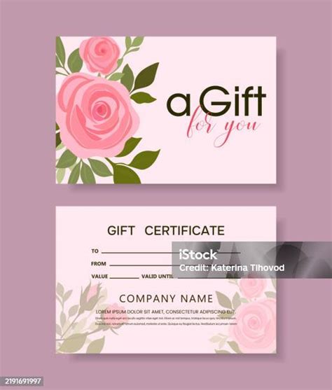 상품권 또는 꽃 장미가 있는 상품권 스파 꽃 살롱 요가 상점을위한 상품권 템플릿 개념에 대한 스톡 벡터 아트 및 기타 이미지 개념 개념과 주제 개체 그룹 Istock