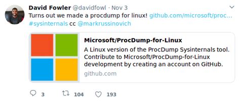 Microsoft Sort Une Version Linux De Loutil Procdump De Sysinternals Et Annonce Larrivée De