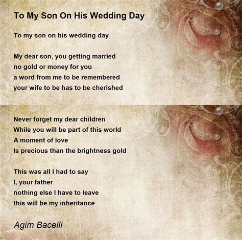To My Son On His Wedding Day Poem 60 Photos
