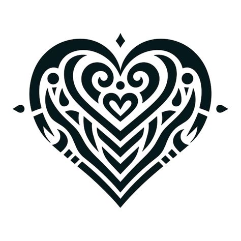 Símbolo De Amor Del Corazón Concepto De Diseño De Tatuaje De Plantilla