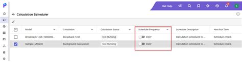 Dynamic Planning Calculation Scheduler Option In Spotlight Web