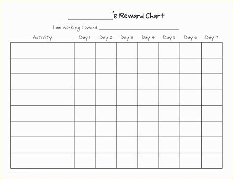 Free Blank Charts Printable Easy Templates And More Printables For
