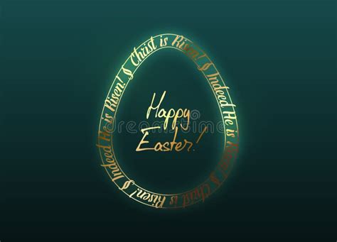 Easter Luxury Greeting Card Egg Shape Golden Abstract Christ Is Risen