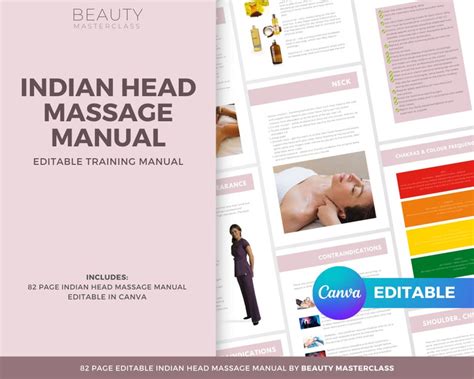 Indian Head Massage Training Manual Editable Massage Course Etsy