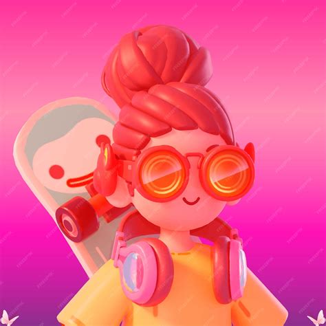Premium Vector Girl Cartoon Character 3d Illustration