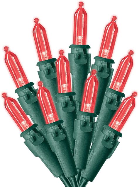 Sylvania 100 Led Red Mini Christmas Lights With Green Wire