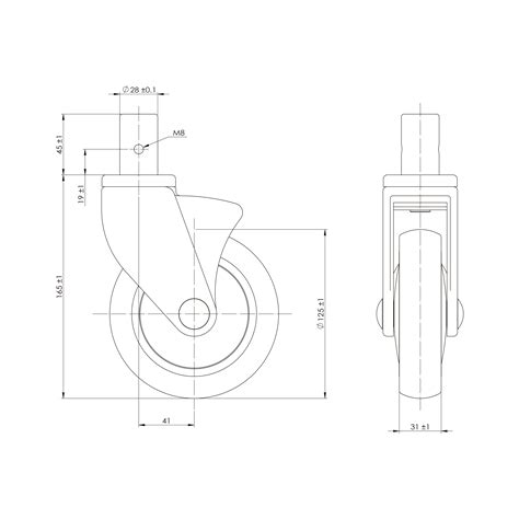 100mm Medical Device Caster Tks Caster