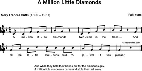 A Million Little Diamonds Beths Notes Songs And Resources