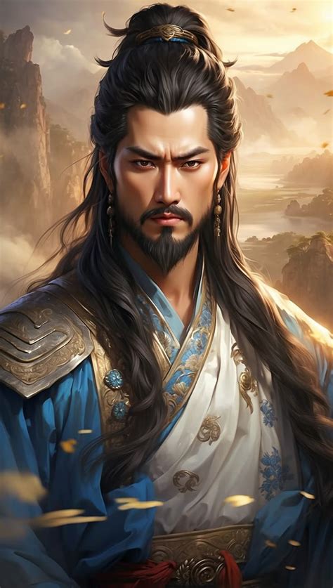 Image Of A Man With Long Hair And A Beard Bian Lian Beard Art Long