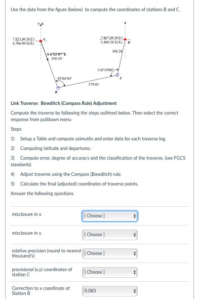 Solved Just Find A Misclosure In X B Misclosure In Y C