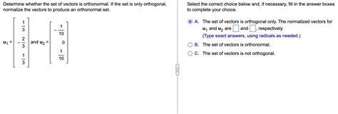 Solved Determine Whether The Set Of Vectors Is Orthonormal