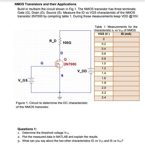 Nmos Transistors And Their Applications Build In Multisim The Circuit Shown In Fig 1 The Nmos