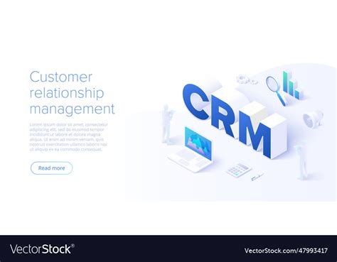 Crm Isometric Customer Relationship Management Vector Image