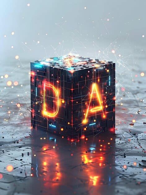 Photo Realistic Data Cube With Dma Text Logo Modern T Shirt Design