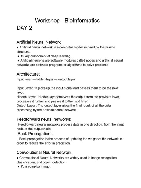 Workshop2 Bioinformatics Pdf Artificial Neural Network Theoretical Computer Science