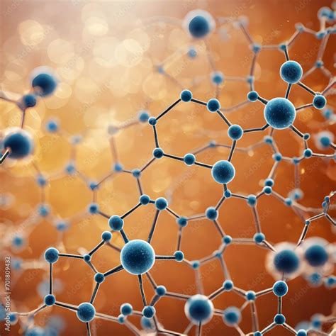Network Structure Chemical Bonds In Molecular Level Of Lines And Points