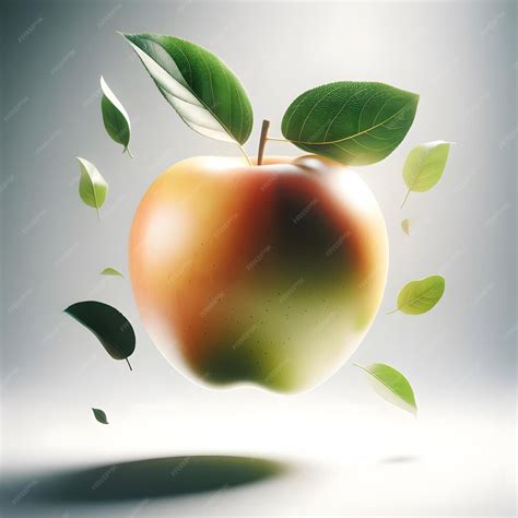A Floating Apple Premium Ai Generated Image