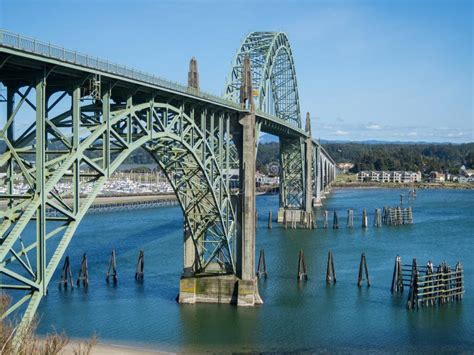Historic Bridge At Newport Oregon Stock Image Image Of Historic Drive 40795083