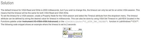Frequent Visa Hex 0xbfff0015 Timeout Expired Before Operation Completed Ni Community