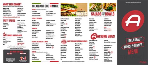 Andys No 4 Burgers Menus In Indio California United States