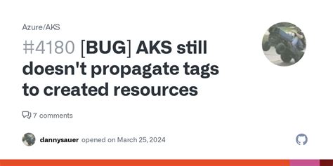 [bug] Aks Still Doesnt Propagate Tags To Created Resources · Issue 4180 · Azure Aks · Github
