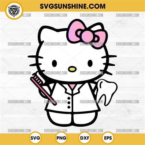 Hello Kitty Dentist Svg Hello Kitty Dental Tooth Svg Png Cut Files