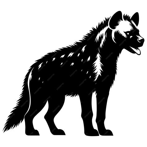 Hyena Silhouette Isolated On White Background Minimalist Hyena Vector