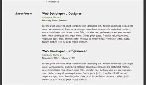Basic Resume Html Code How To Create An Html Microdata Powered Resume
