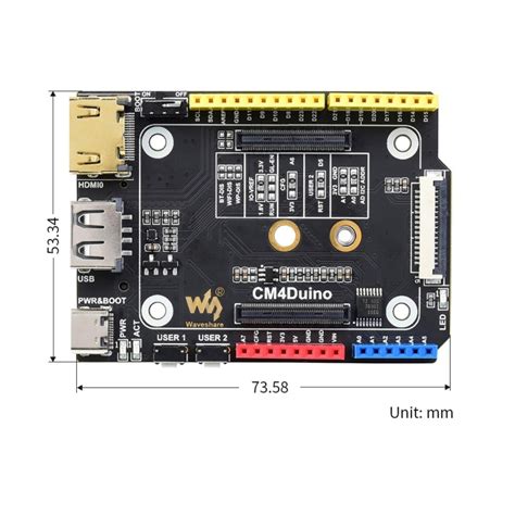 Waveshare Arduino Compatible Base Board For Raspberry Pi Cm4