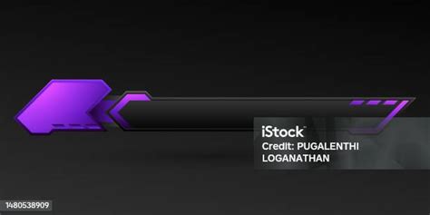 추상 그라데이션 보라색과 검은 색 테두리 아래 세 번째 화면 방송 제목 배너 템플릿 로어 서드에 대한 스톡 벡터 아트 및 기타
