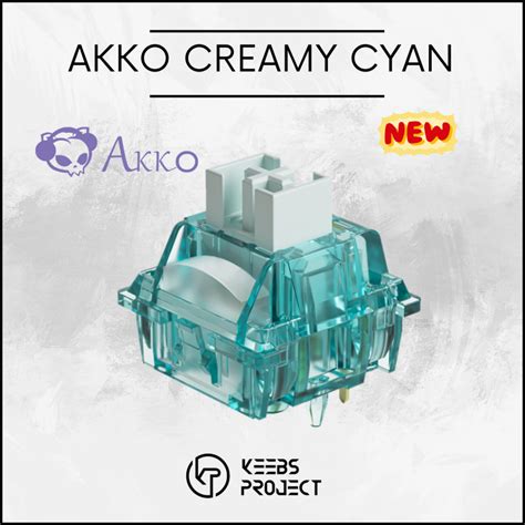 Ready Stock New Akko Creamy Cyan Switch 5 Pin Clicky Switches For