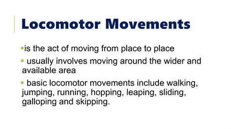 Locomotor And Non Locomotor Movements Pptx