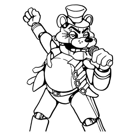 Раскраска Фредди поет на сцене распечатать или скачать