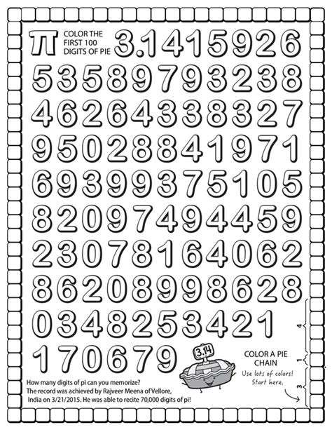 Get Creative This Pi Day Color In The First 100 Digits Of Pi