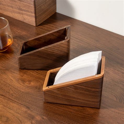 Solid Wood Coffee Filter Dust Filter Case V60 Filter Case Black