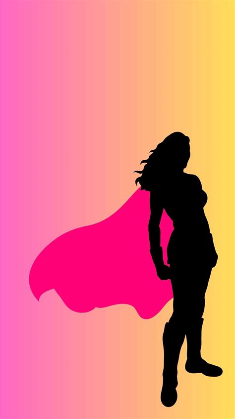 Descargar Fondode Pantalla Con Silueta De Superhéroe Y Capa Rosa